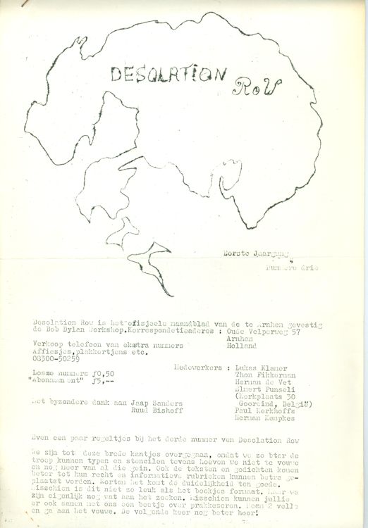 Fanzine Bob Dylan Desolation Row