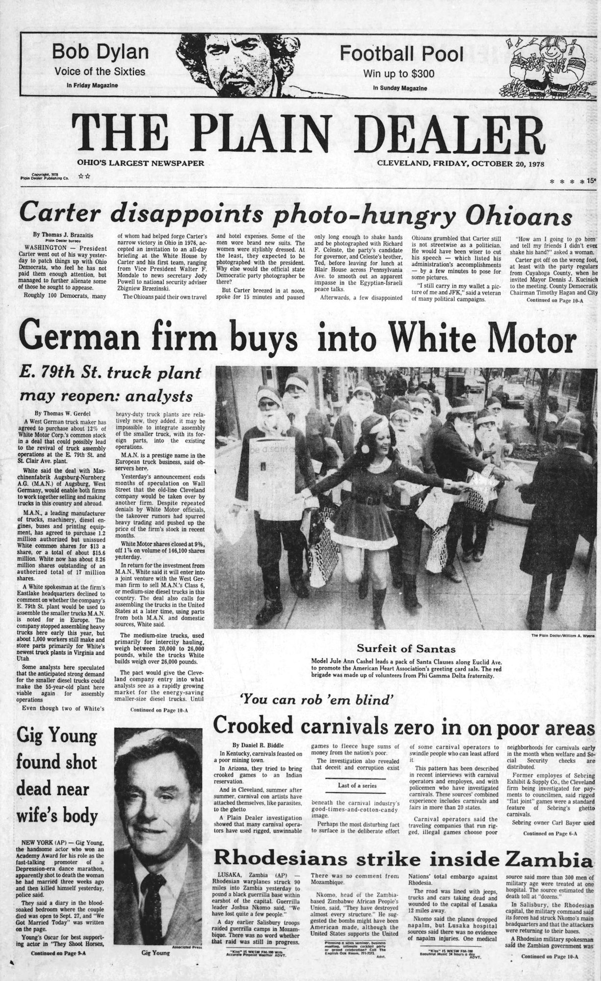 Plain Dealer Bob Dylan front cover