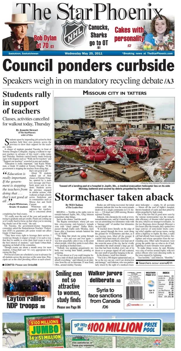 The Star Phoenix Bob Dylan front cover