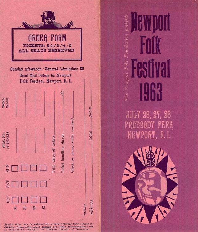 Bob Dylan 1963 Newport Festival Programme Bob Dylan 1963 Newport Festival Programme