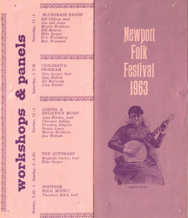 Bob Dylan 1963 Newport Festival Programme Bob Dylan 1963 Newport Festival Programme